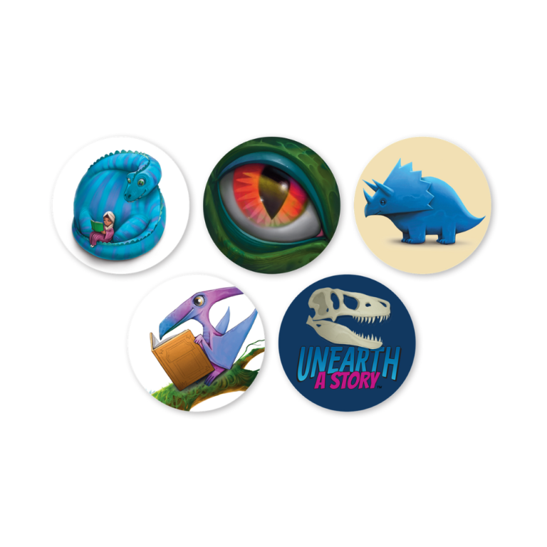 Unearth a Story ™ Mini Buttons – Collaborative Summer Library Program Store